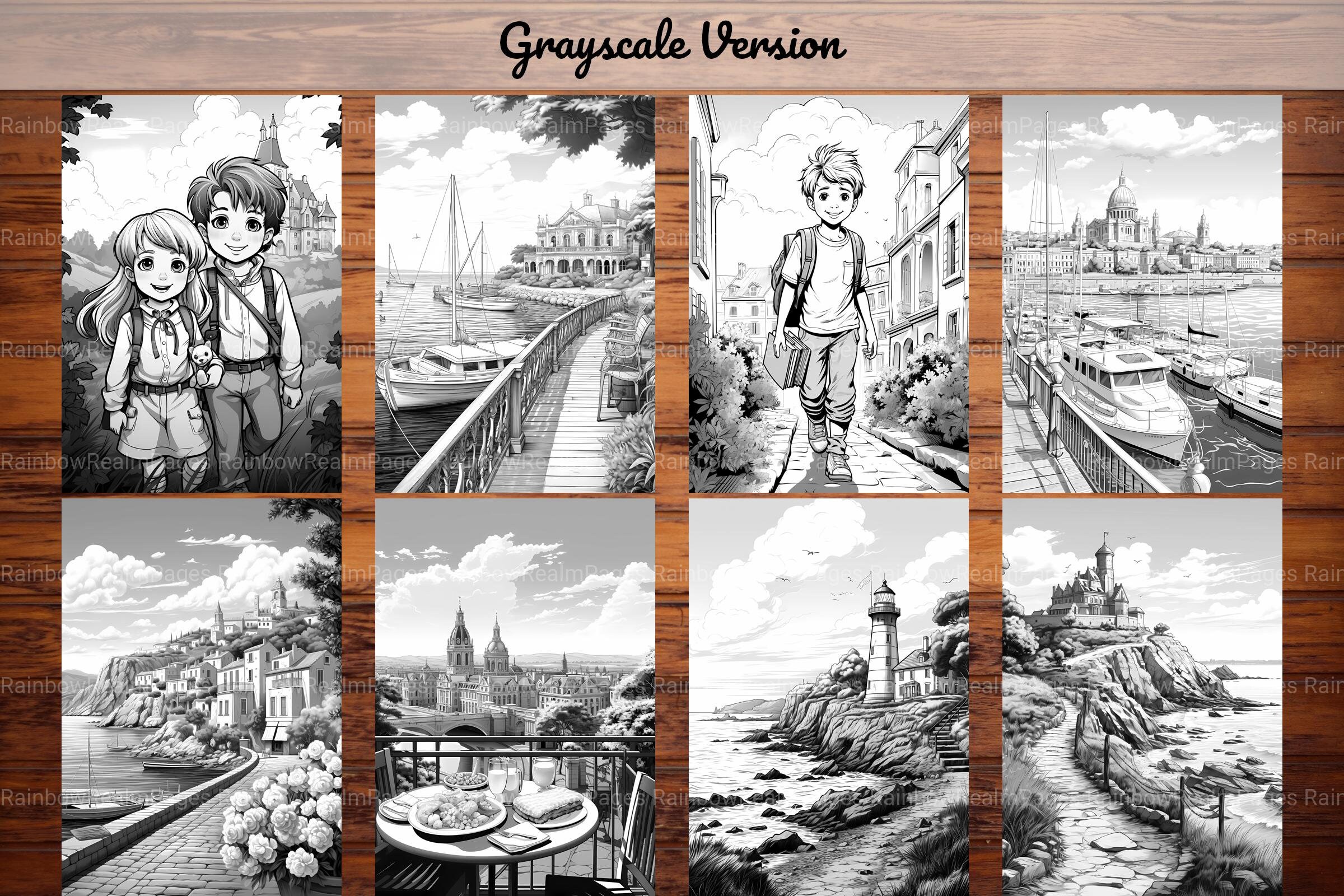 France Travel Coloring Pages for Adults and Kids - 58 Geography ...