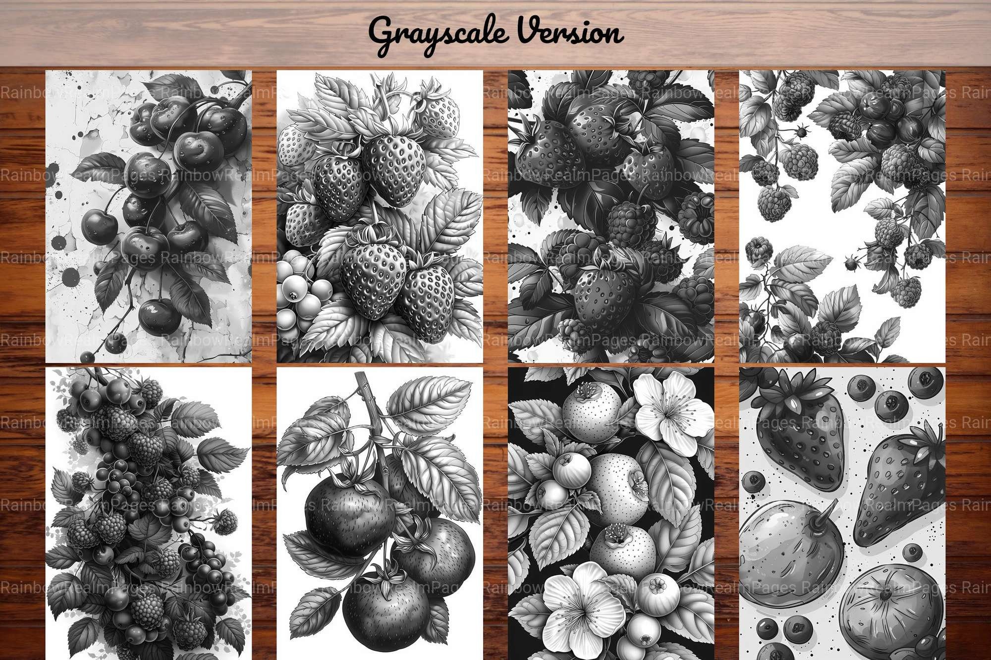Red Fruit Coloring Pages - 80 Grayscale & Light Printable Pdfs - Food ...