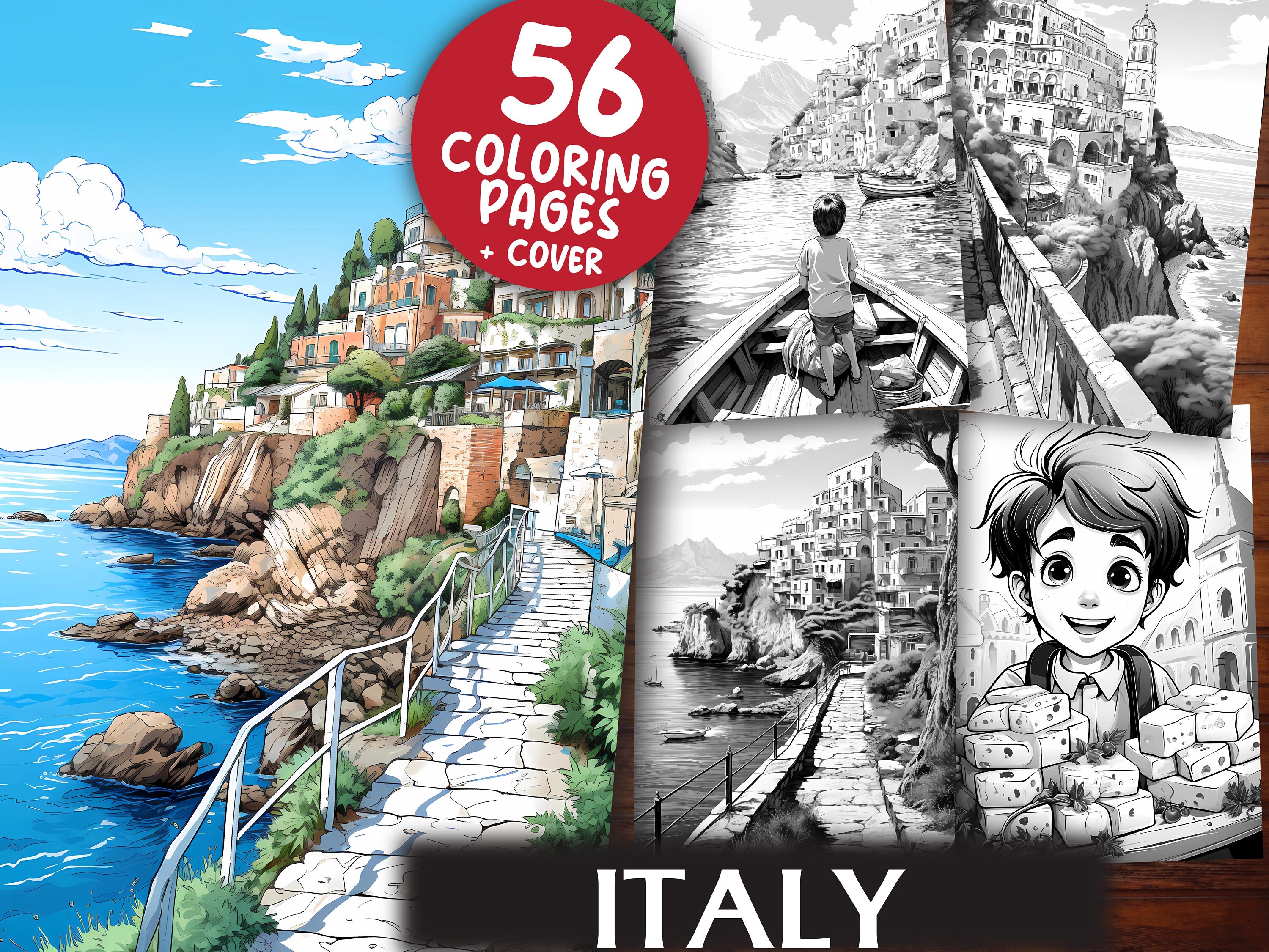 Italy Travel Coloring Pages for Adults and Kids - 56 Geography ...