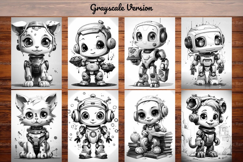 Kawaii Robots Coloring Pages for Adults and Kids 38 Cute Robots ...