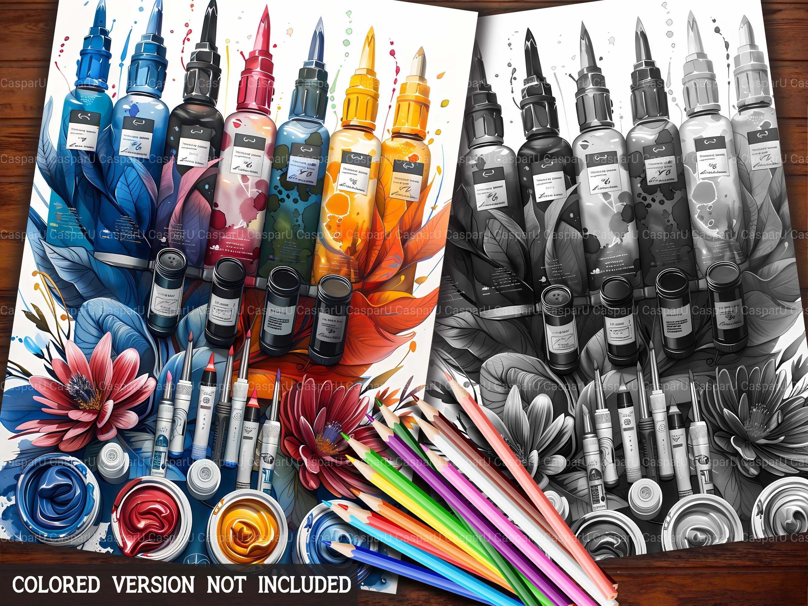 Calligraphy Coloring Pages for Adults and for Kids - 16 Grayscale ...