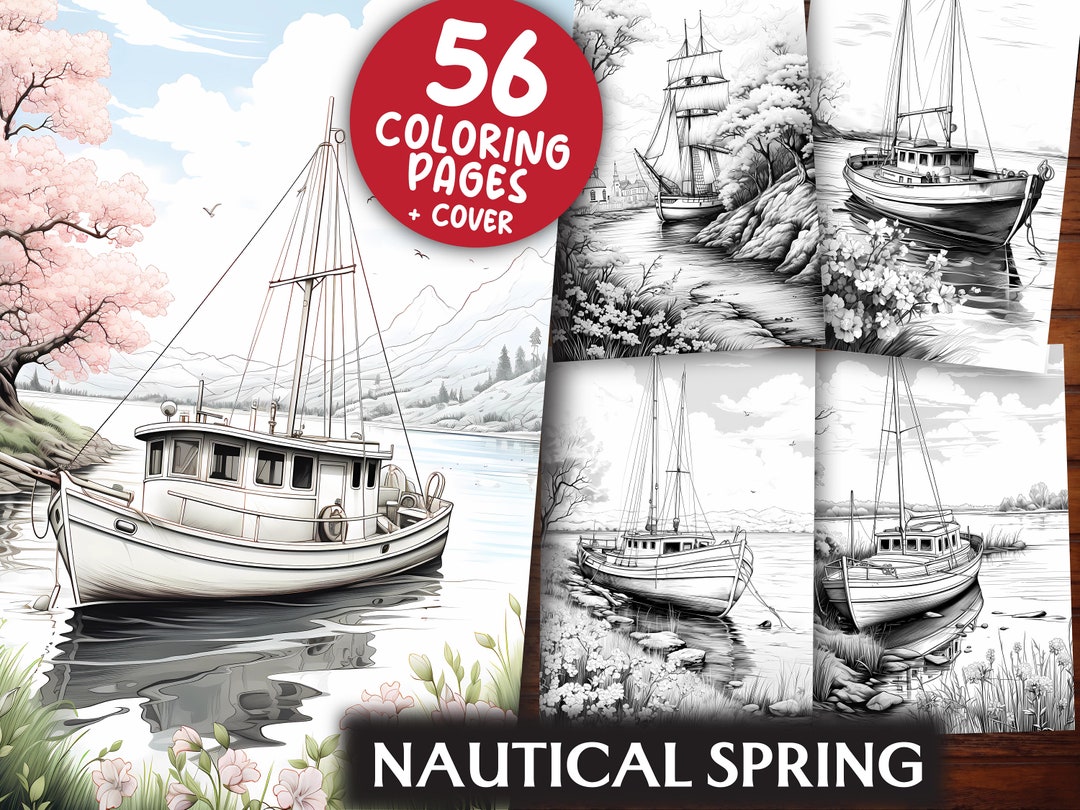 Nautical Spring Coloring Pages for Adults and Kids - 56 Spring Season ...