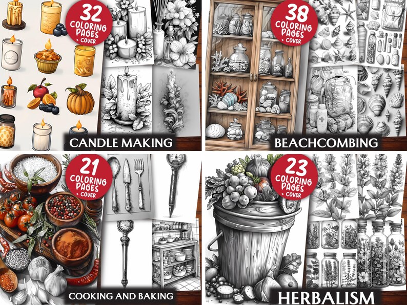 MEGA BUNDLE Hobbies Coloring Pages for Adults and for Kids 780 ...