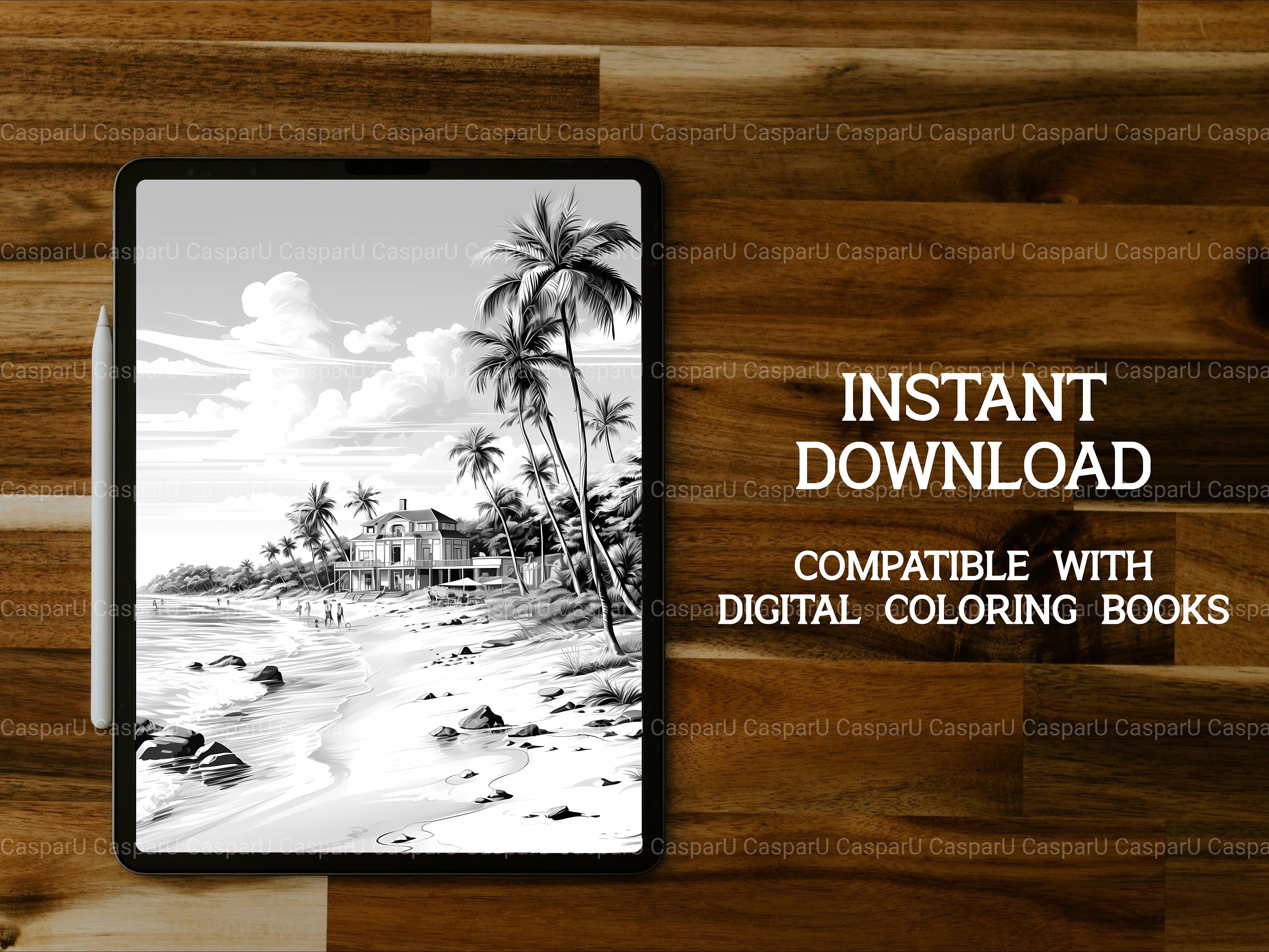 Beach Vacation Coloring Pages for Adults and Kids 43 Geography ...