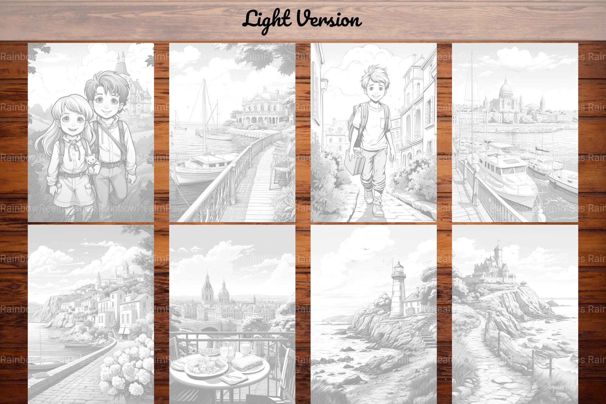 France Travel Coloring Pages for Adults and Kids - 58 Geography ...