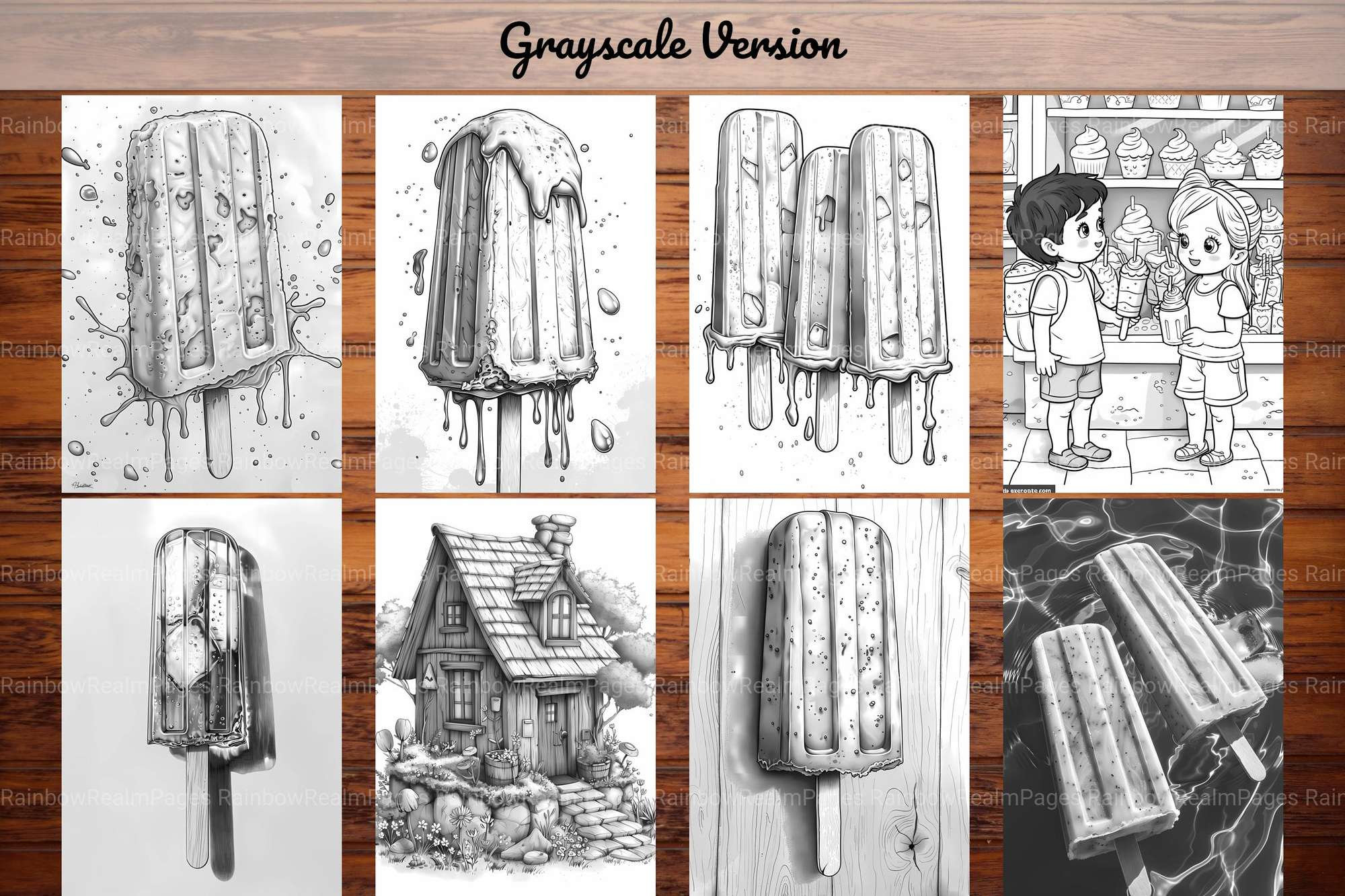 Popsicle Summer Coloring Pages 23 Grayscale & Light Printable Pdfs ...