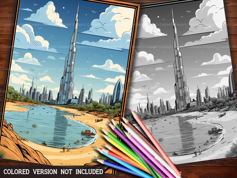 Dubai Travel Coloring Pages for Adults and Kids - 48 Geography ...