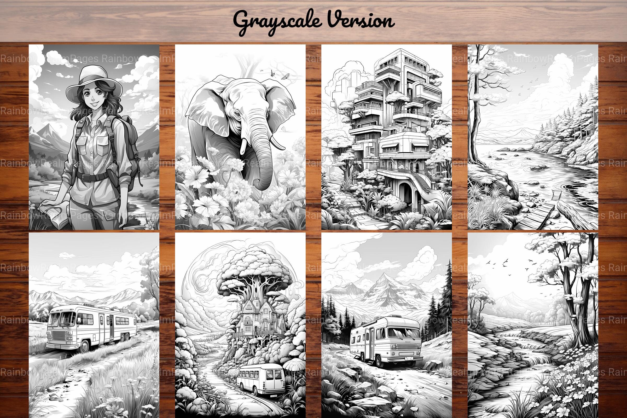 Eco Travel Coloring Pages for Adults and Kids 25 Nature Geography ...