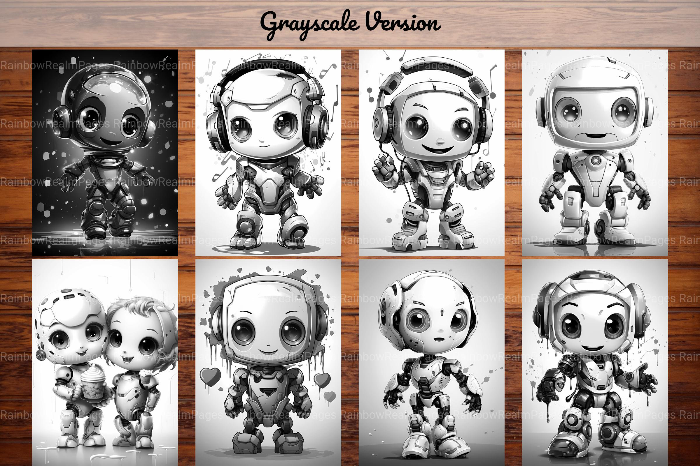 Kawaii Robots Coloring Pages for Adults and Kids 38 Cute Robots ...