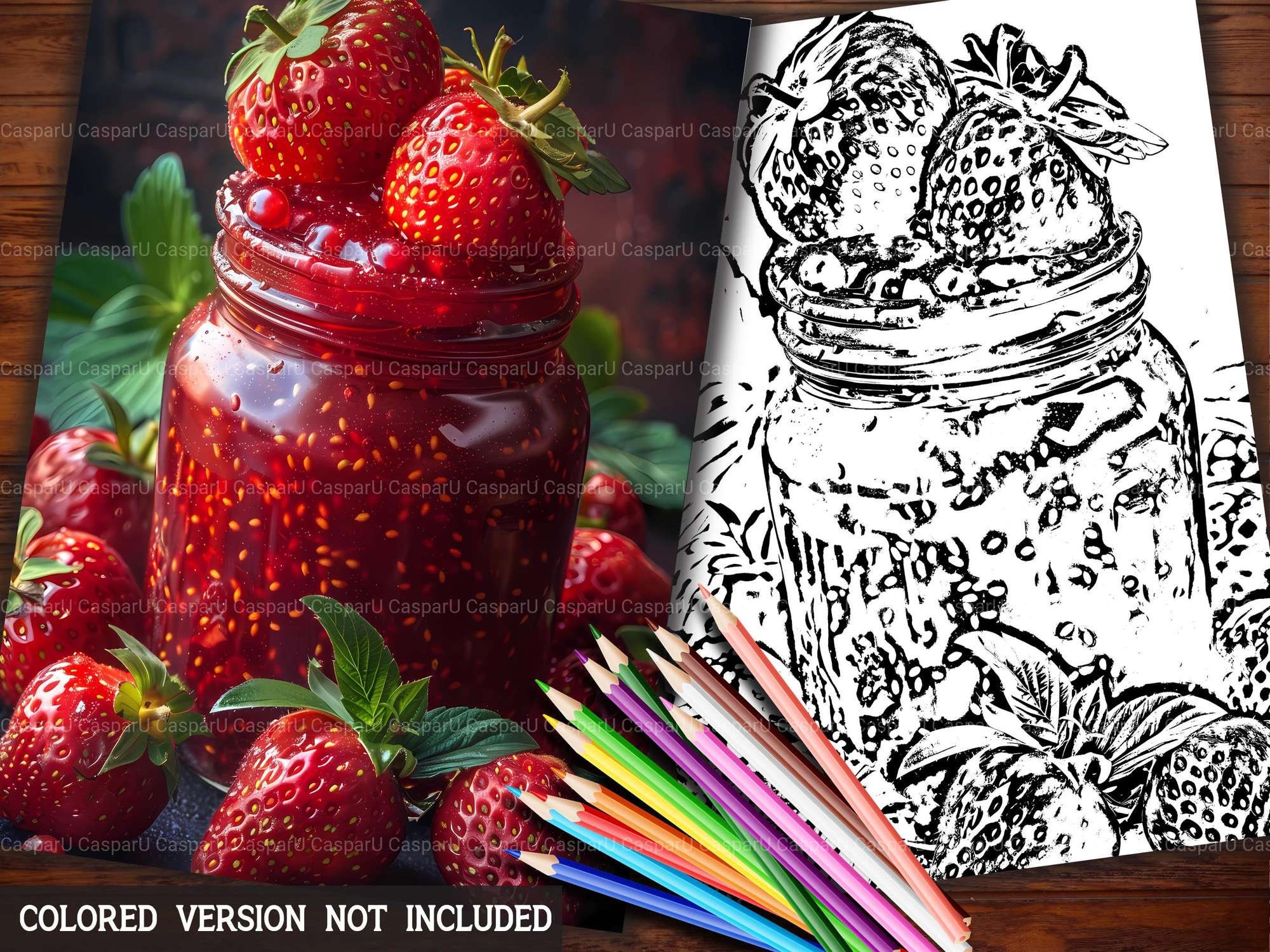 Red Fruit Coloring Pages - 80 Grayscale & Light Printable Pdfs - Food ...
