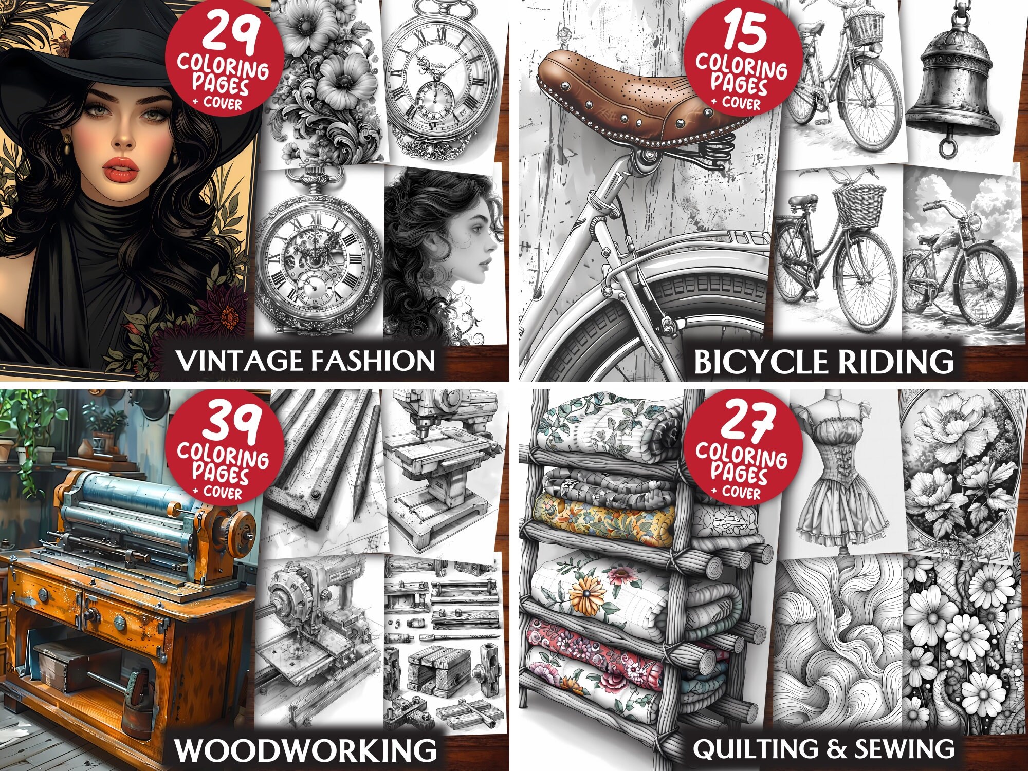 MEGA BUNDLE - Hobbies Coloring Pages for Adults and for Kids - 780 ...