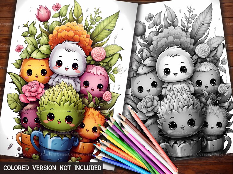 Kawaii Spring Coloring Pages for Adults and for Kids - 37 Spring ...