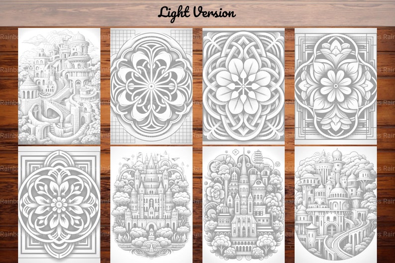 Architectural Mandala Coloring Pages for Adults and for Kids - 100 ...