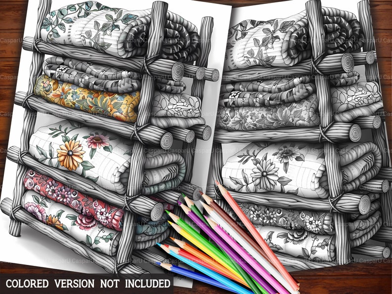 Quilting and Sewing Coloring Pages for Adults and for Kids 27 Grayscale ...