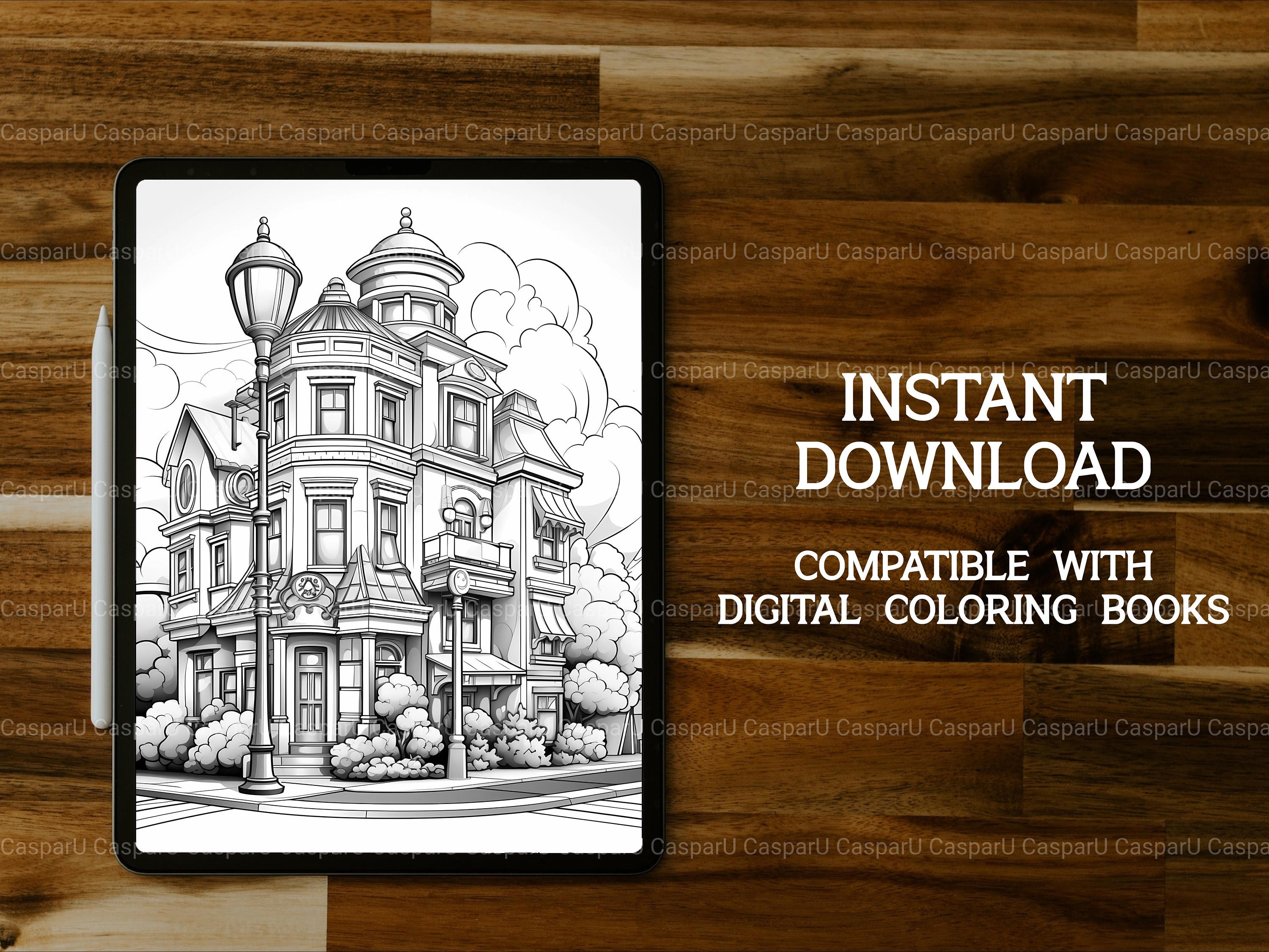 Kawaii City Coloring Pages for Adults and for Kids - 26 Cityscapes ...