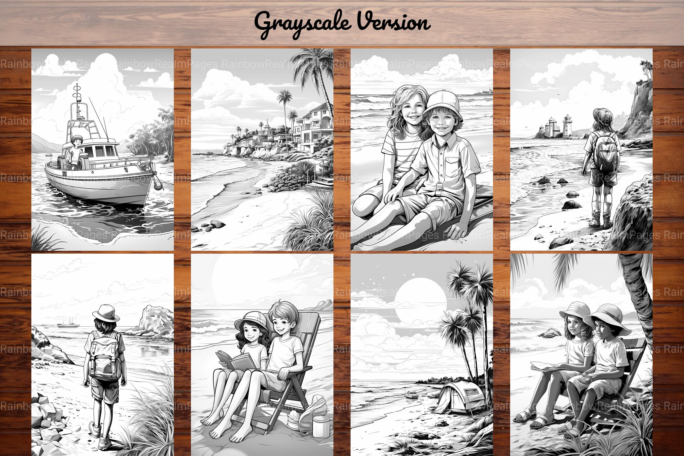 Beach Vacation Coloring Pages for Adults and Kids - 43 Geography ...