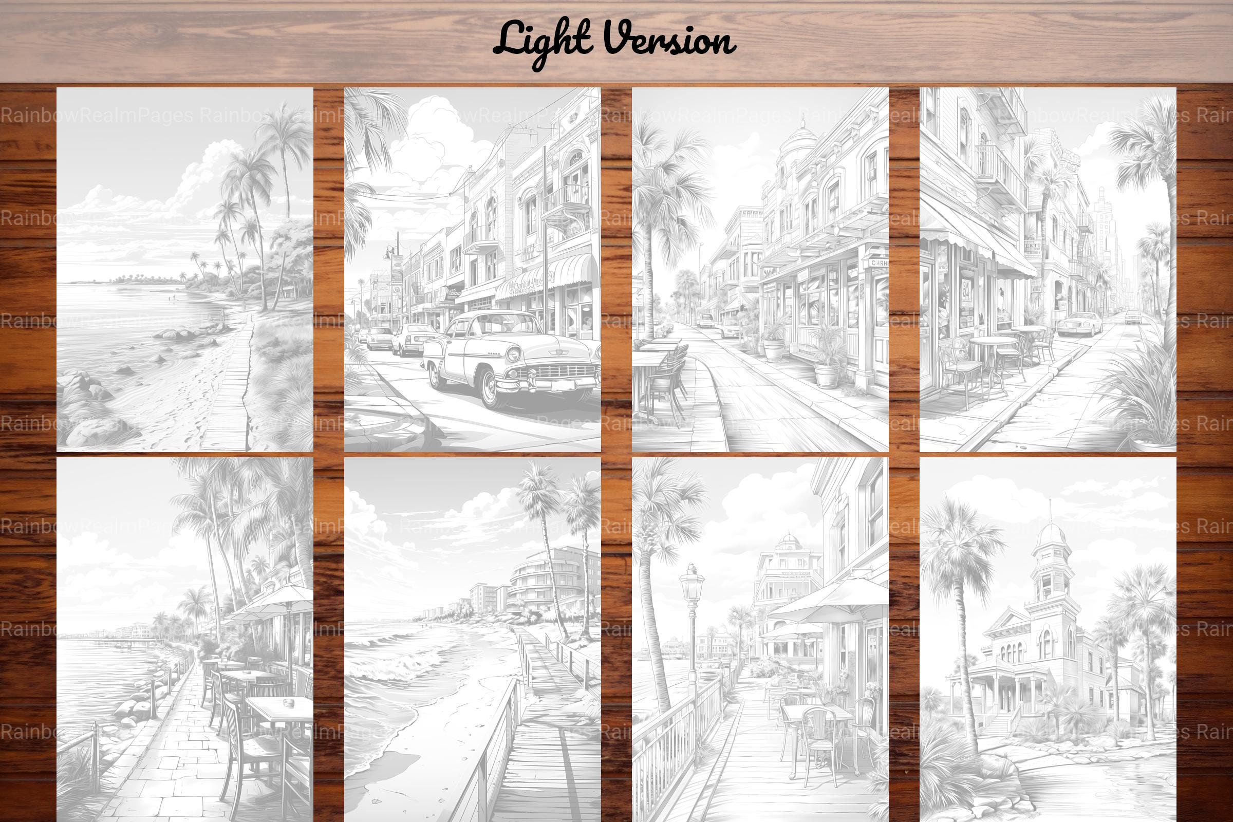 Europe Travel Coloring Pages for Adults and Kids 51 Geography Grayscale ...