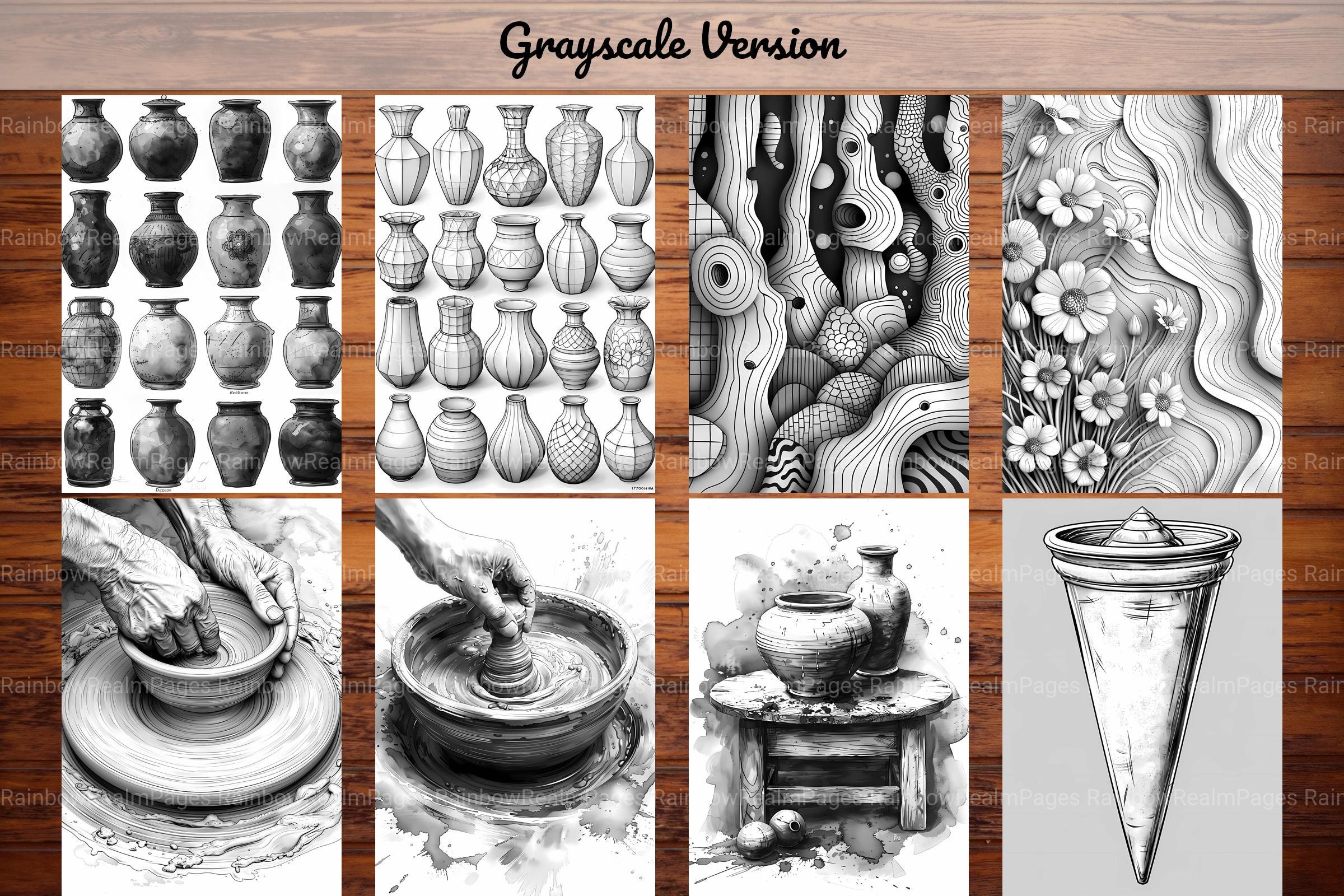 Pottery and Ceramics Coloring Pages for Adults and for Kids - 37 ...