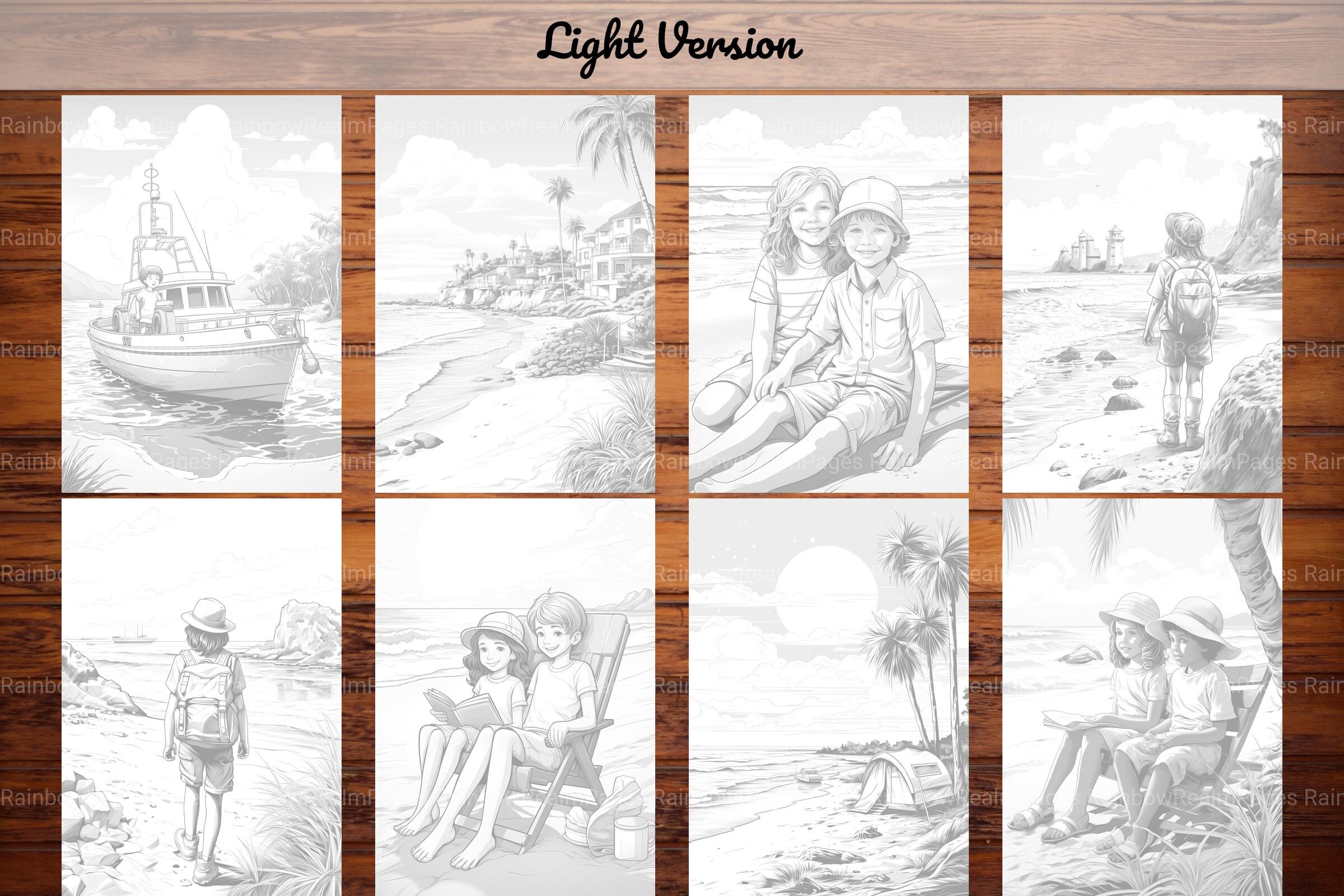 Beach Vacation Coloring Pages for Adults and Kids - 43 Geography ...
