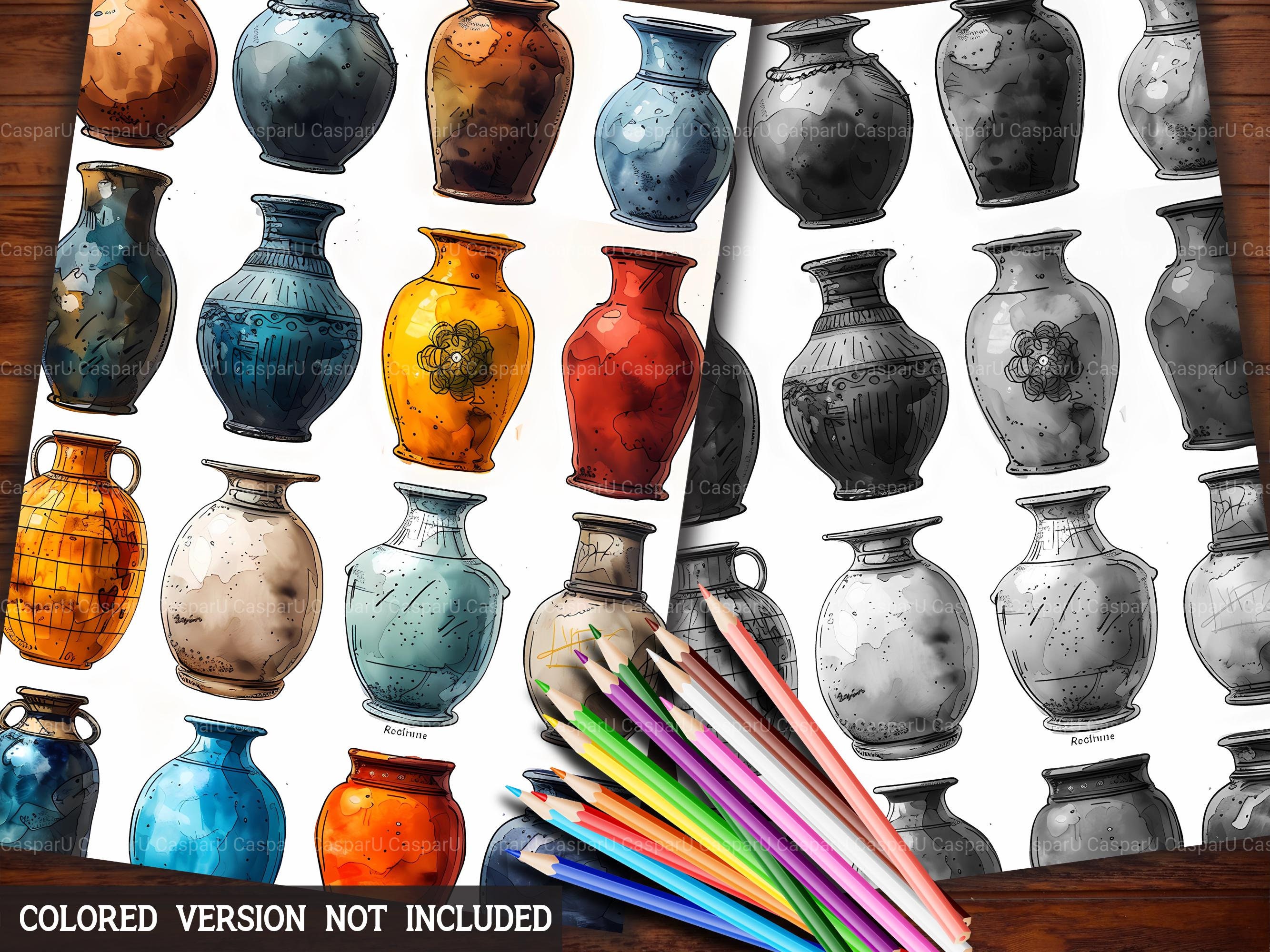 Pottery and Ceramics Coloring Pages for Adults and for Kids - 37 ...