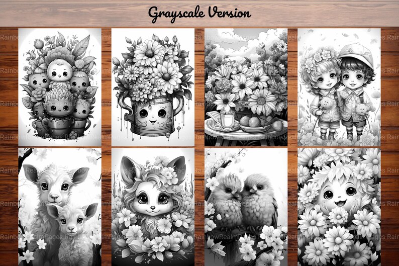 Kawaii Spring Coloring Pages for Adults and for Kids - 37 Spring ...