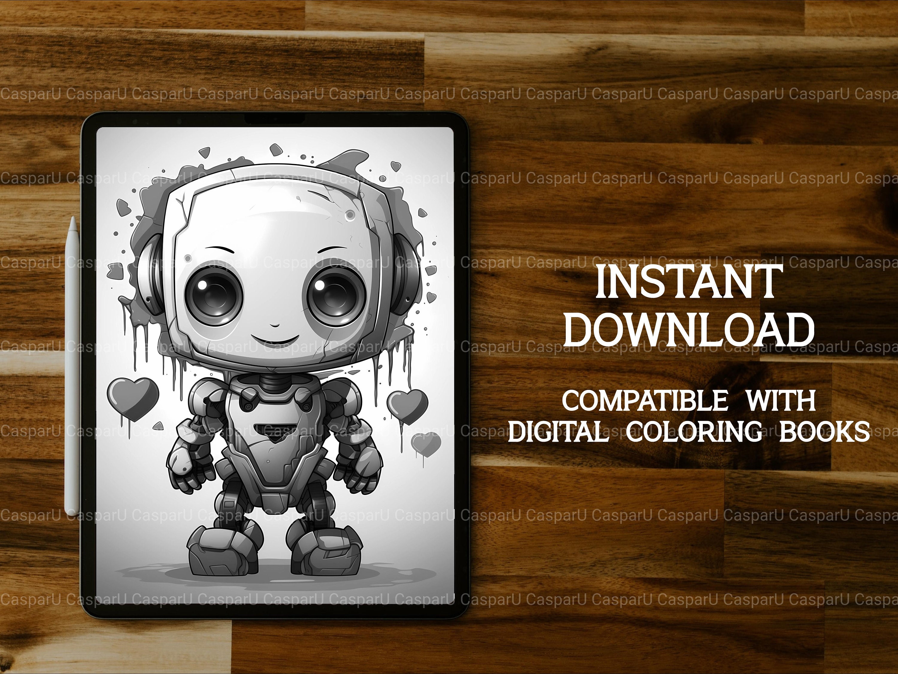 Kawaii Robots Coloring Pages for Adults and Kids 38 Cute Robots ...