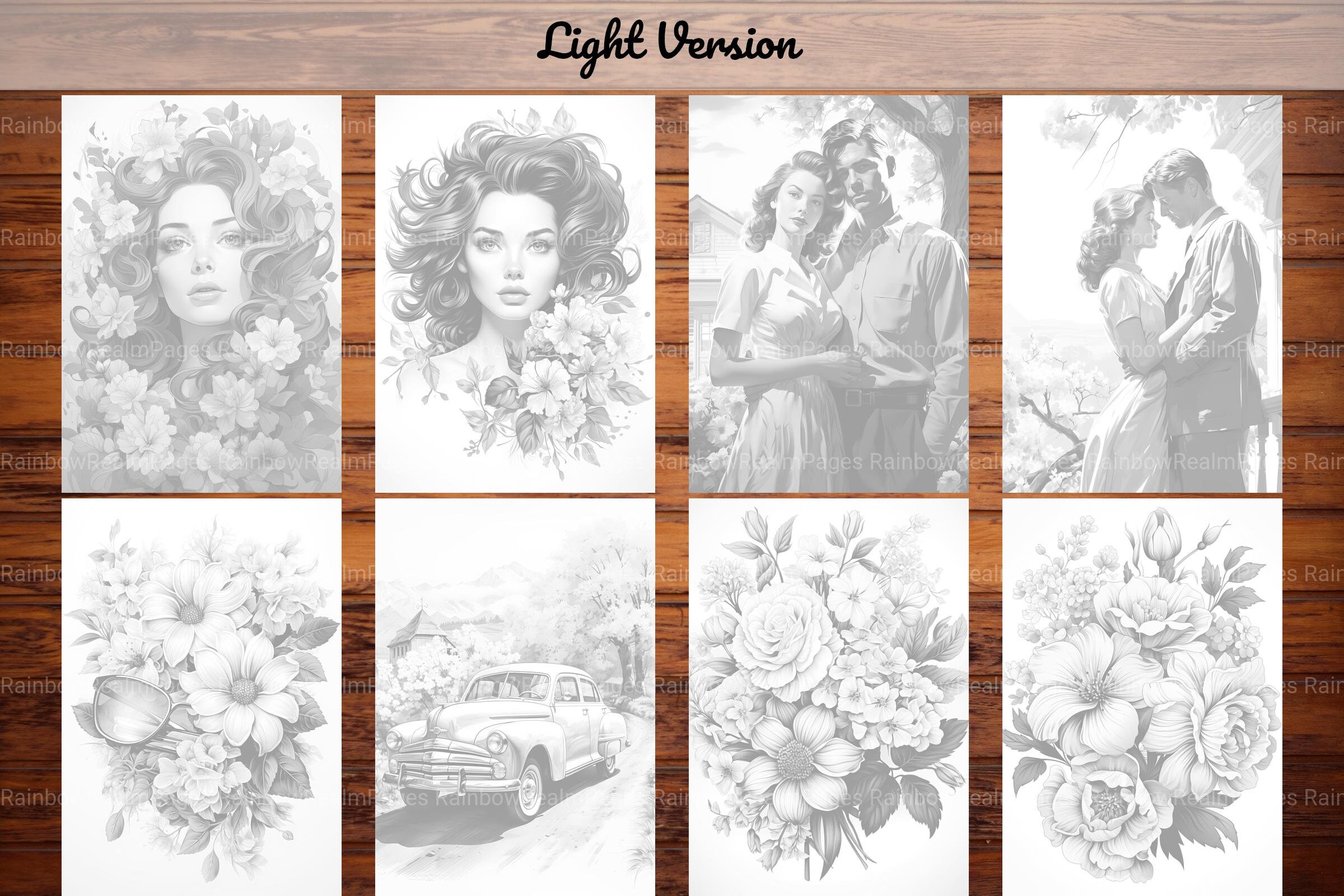 Vintage Spring Coloring Pages for Adults and Kids 30 Spring Season ...