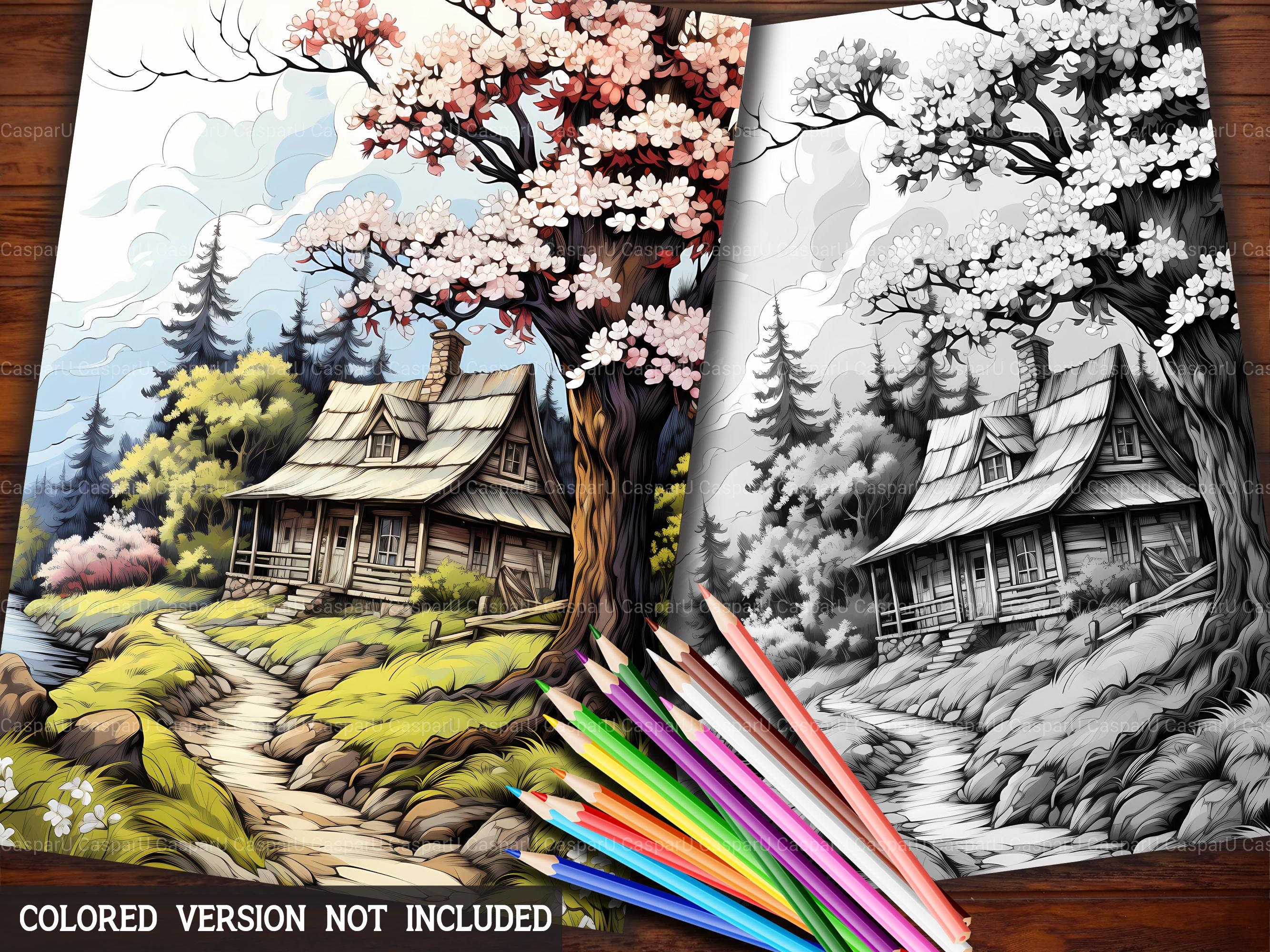 Cottagecore Spring Coloring Pages for Adults and Kids - 25 Spring ...