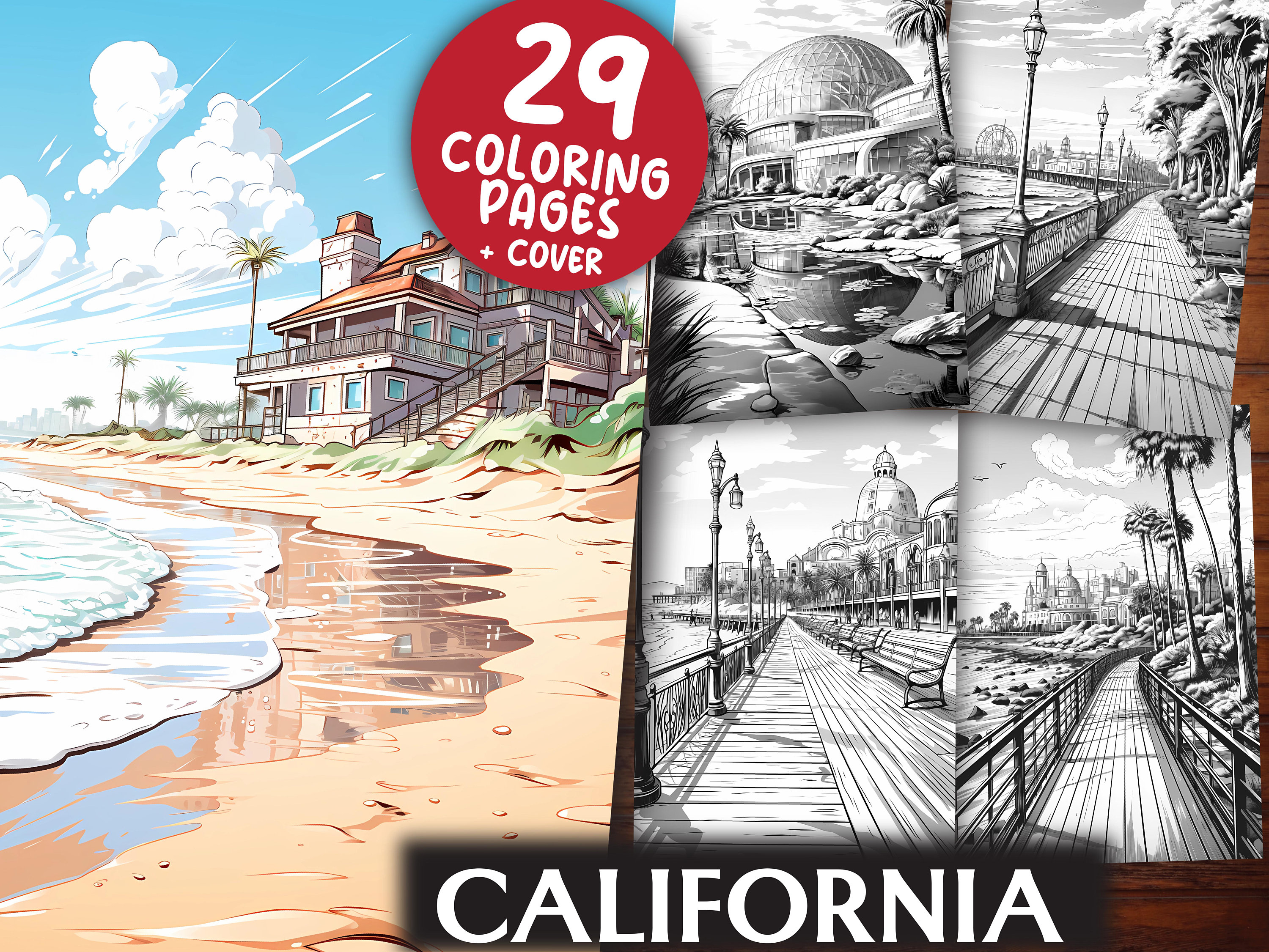 California Travel Coloring Pages for Adults and Kids - 29 Geography ...