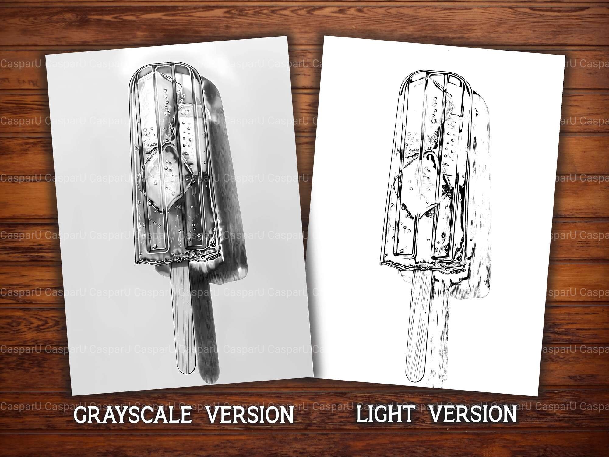 Popsicle Summer Coloring Pages 23 Grayscale & Light Printable Pdfs ...