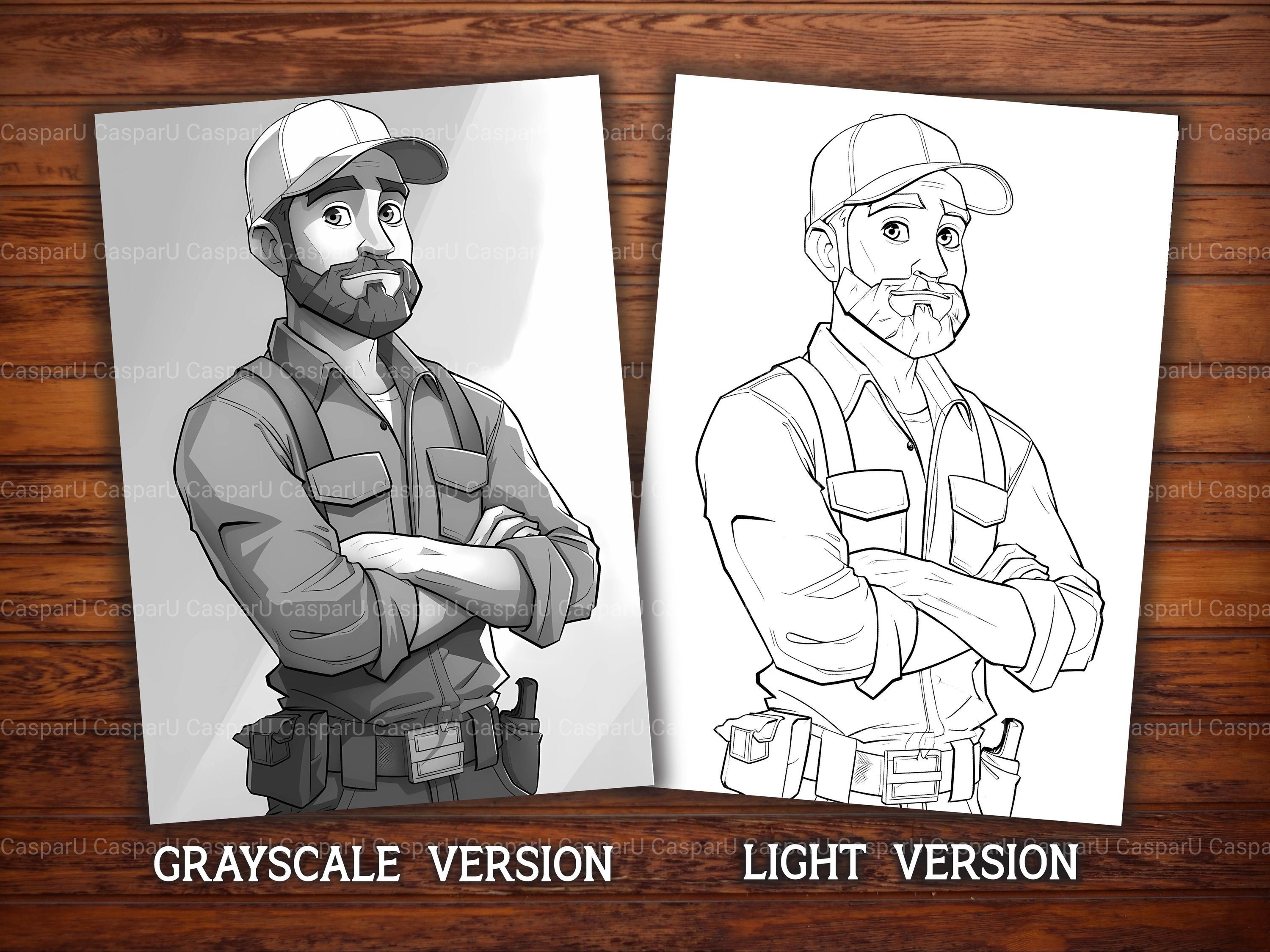 Mechanic Coloring Pages for Adults and for Kids - 44 Grayscale & Light ...