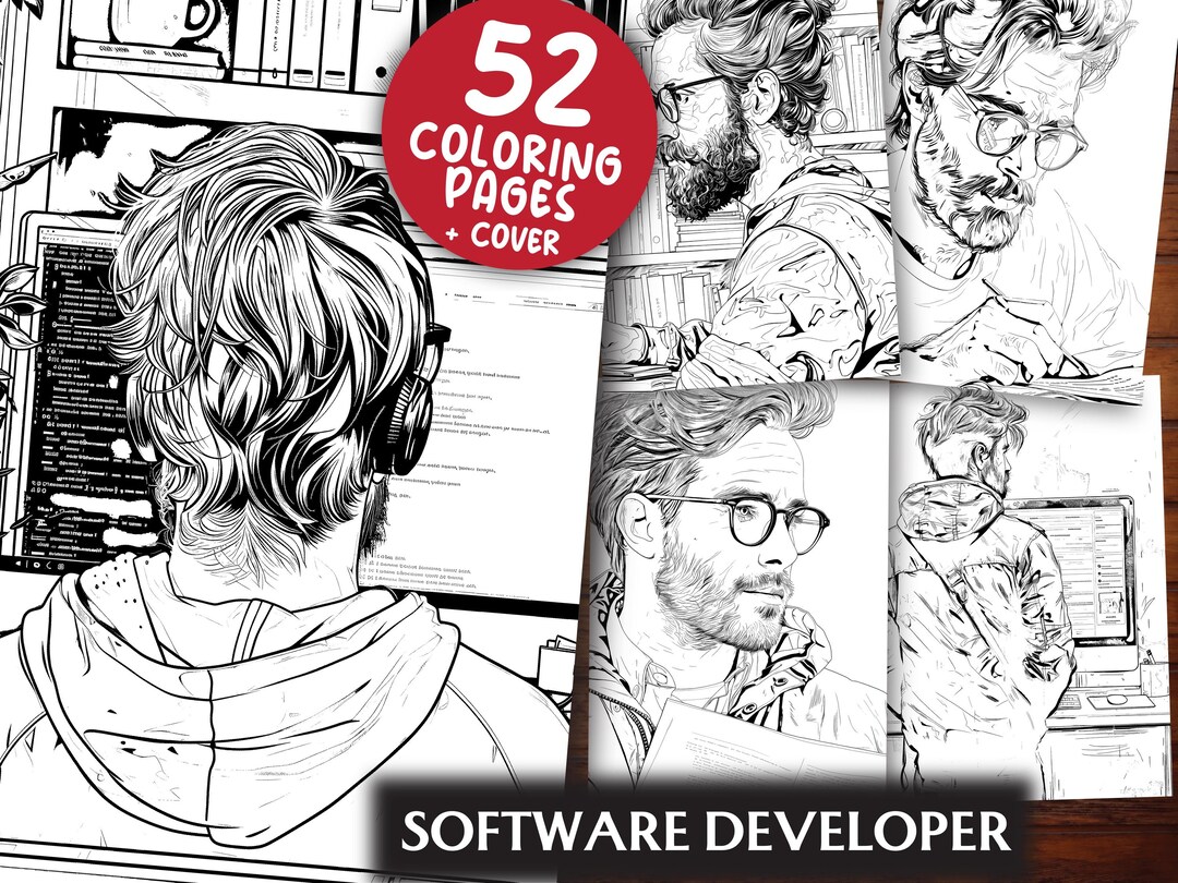 Software Developer Coloring Pages for Adults and for Kids - 52 ...