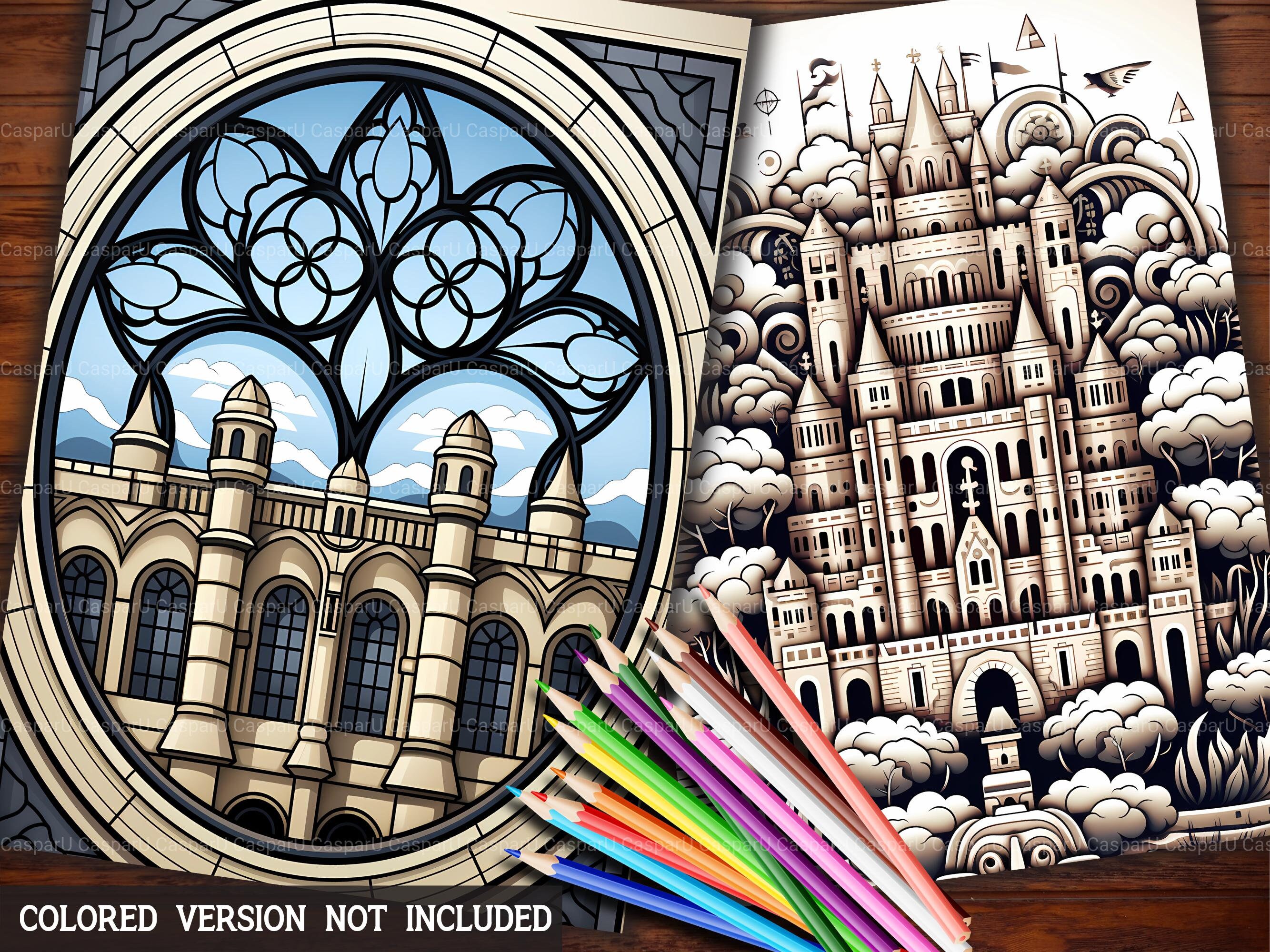 Architectural Mandala Coloring Pages for Adults and for Kids 100 ...