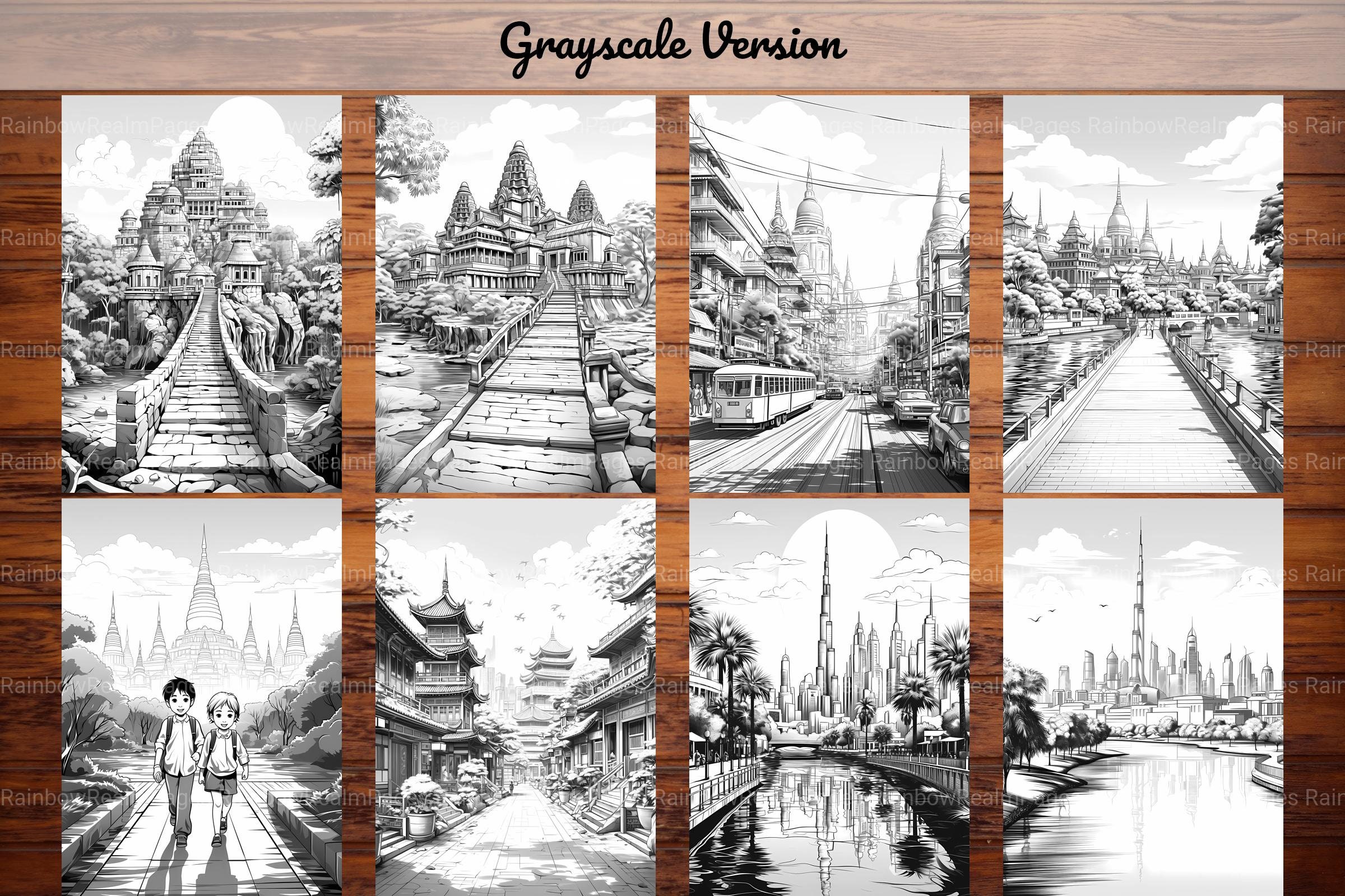 Asia Travel Coloring Pages for Adults and Kids - 108 Geography ...