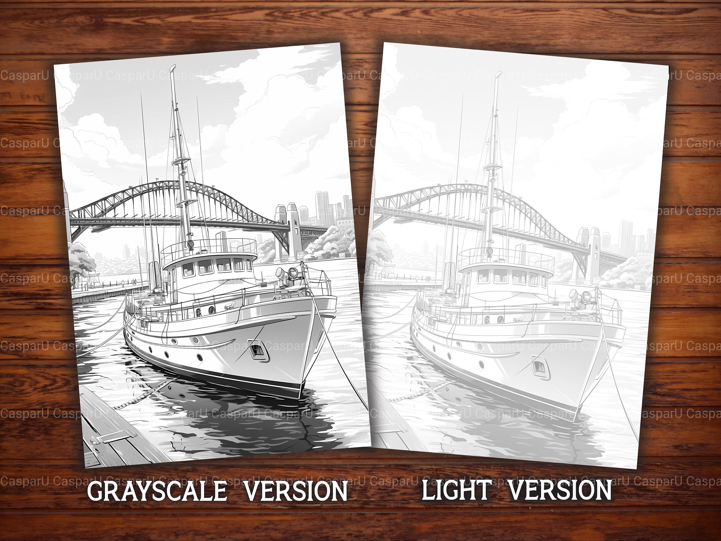 Sydney Travel Coloring Pages for Adults and Kids 30 Geography Grayscale ...