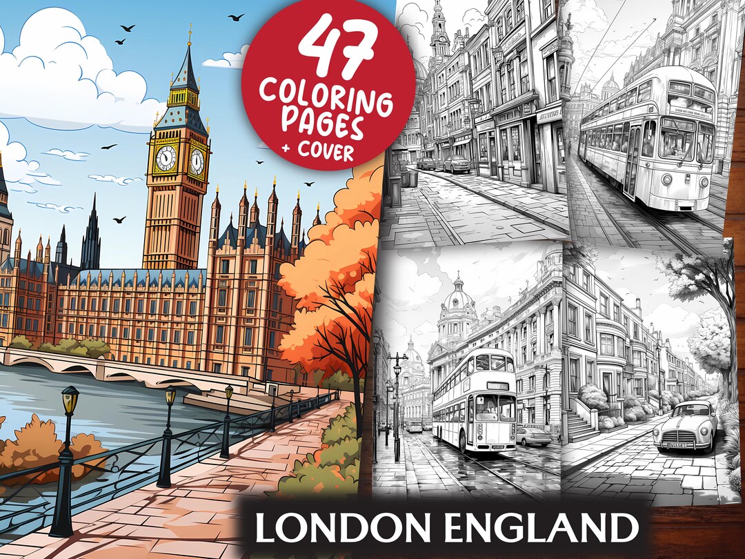 London Travel Coloring Pages for Adults and Kids - 47 Geography ...