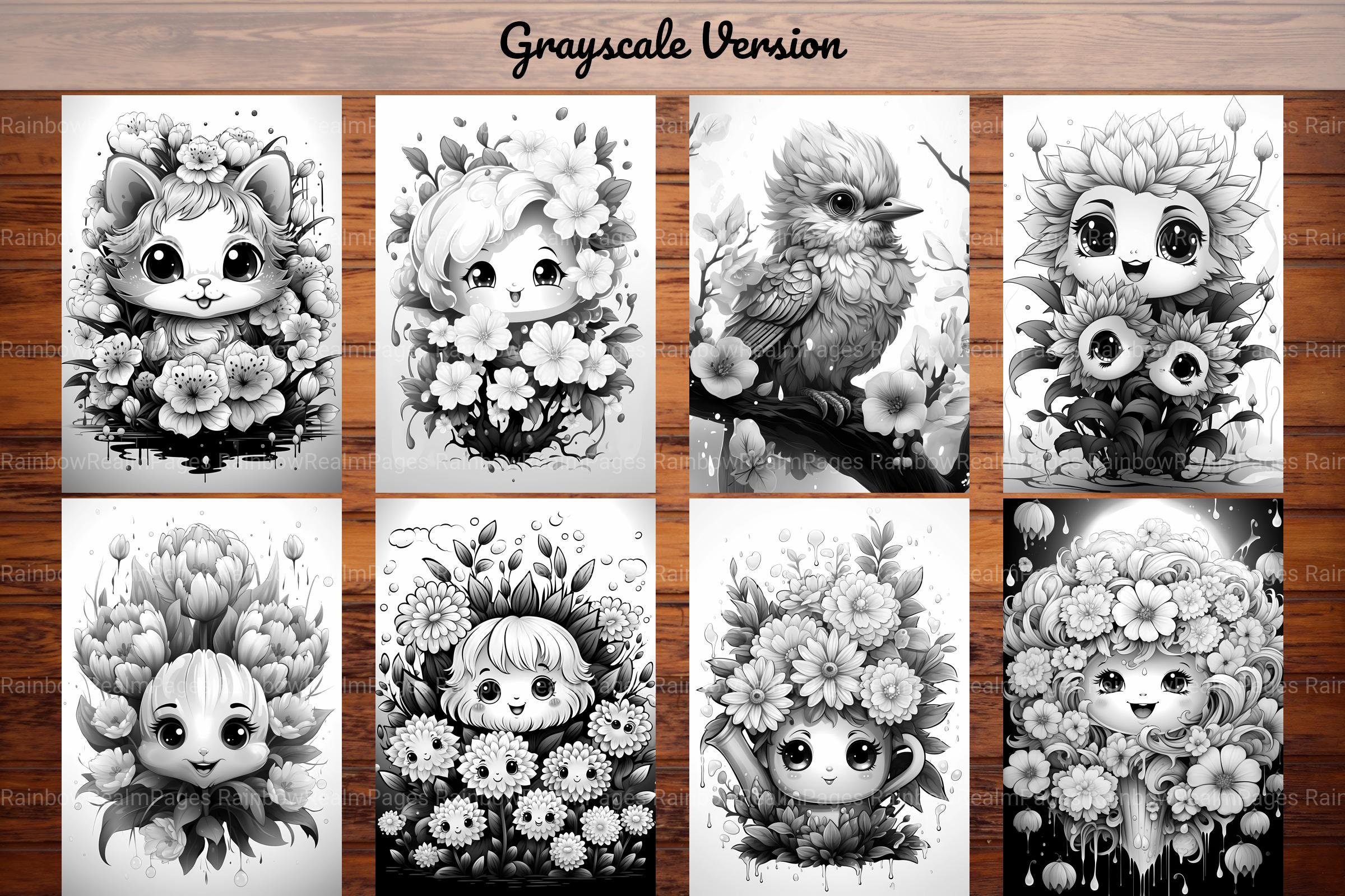 Kawaii Spring Coloring Pages for Adults and for Kids - 37 Spring ...