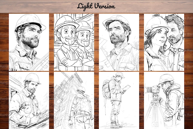 Engineer Coloring Pages for Adults and for Kids 59 Grayscale & Light ...