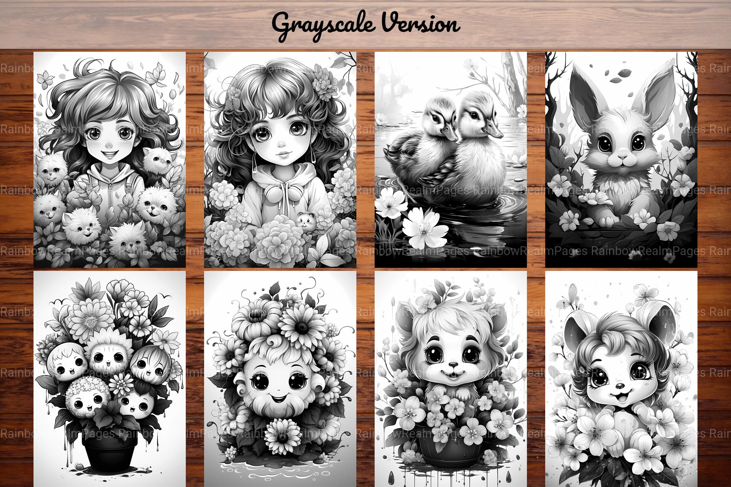 Kawaii Spring Coloring Pages for Adults and for Kids - 37 Spring ...