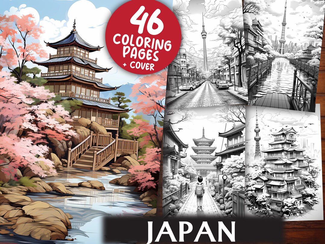 Japan Travel Coloring Pages for Adults and Kids - 46 Geography ...