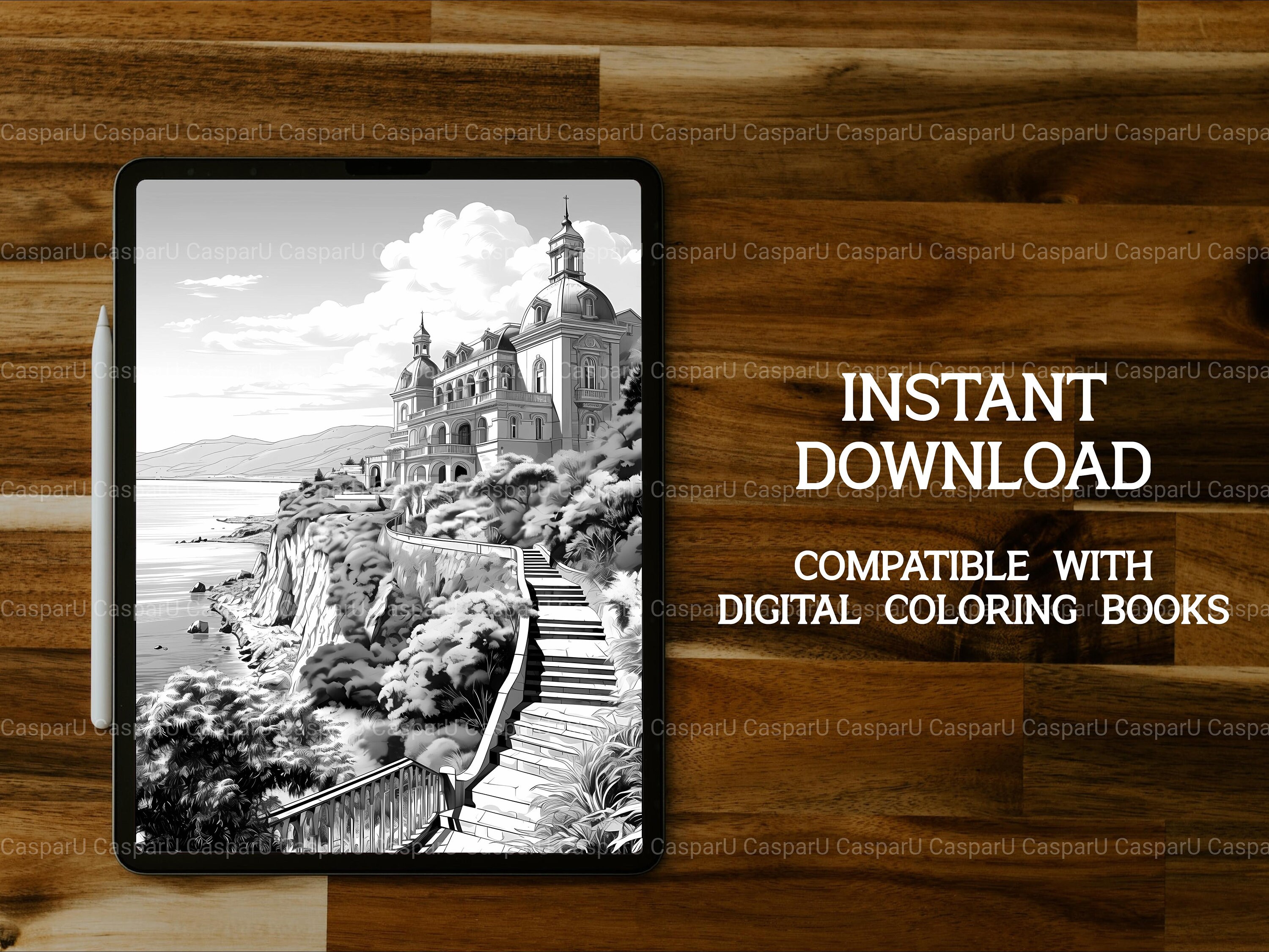 France Travel Coloring Pages for Adults and Kids - 58 Geography ...