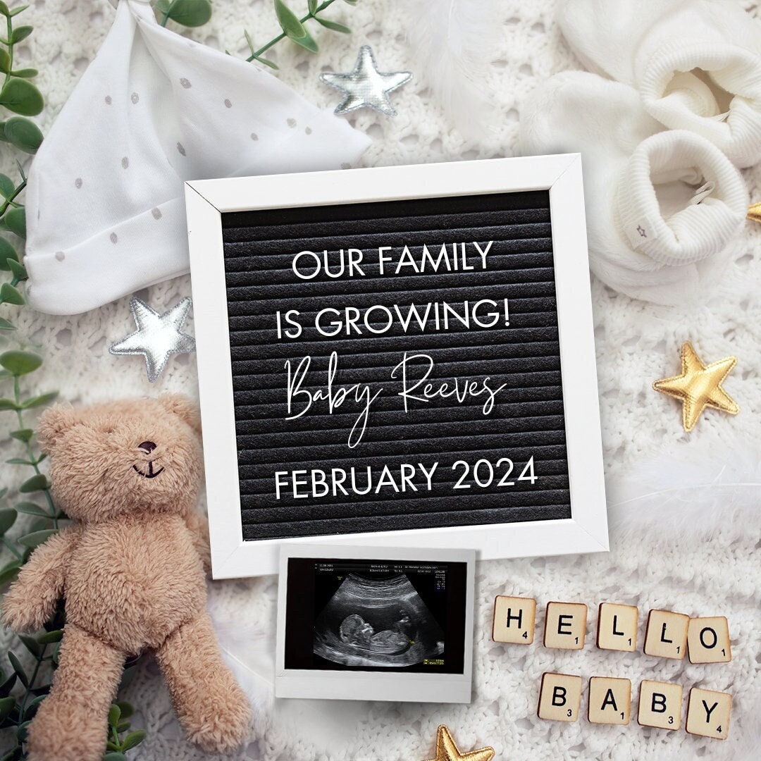 Gender-neutral Pregnancy Announcement Canva Template - Instagram Ready ...