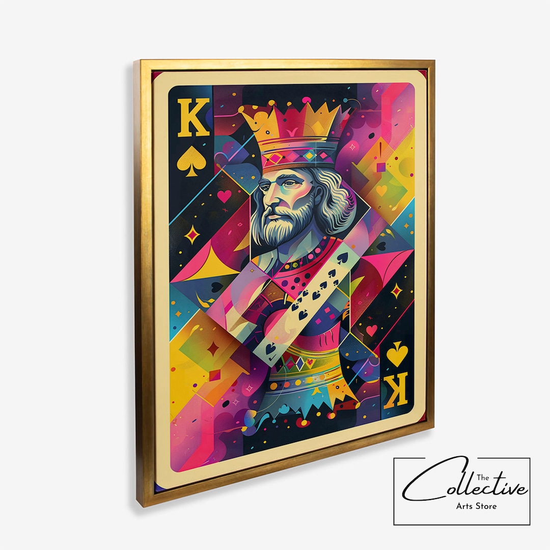 Play Cards Pop Art King of Spades Wall Art Print King Playing Cards ...