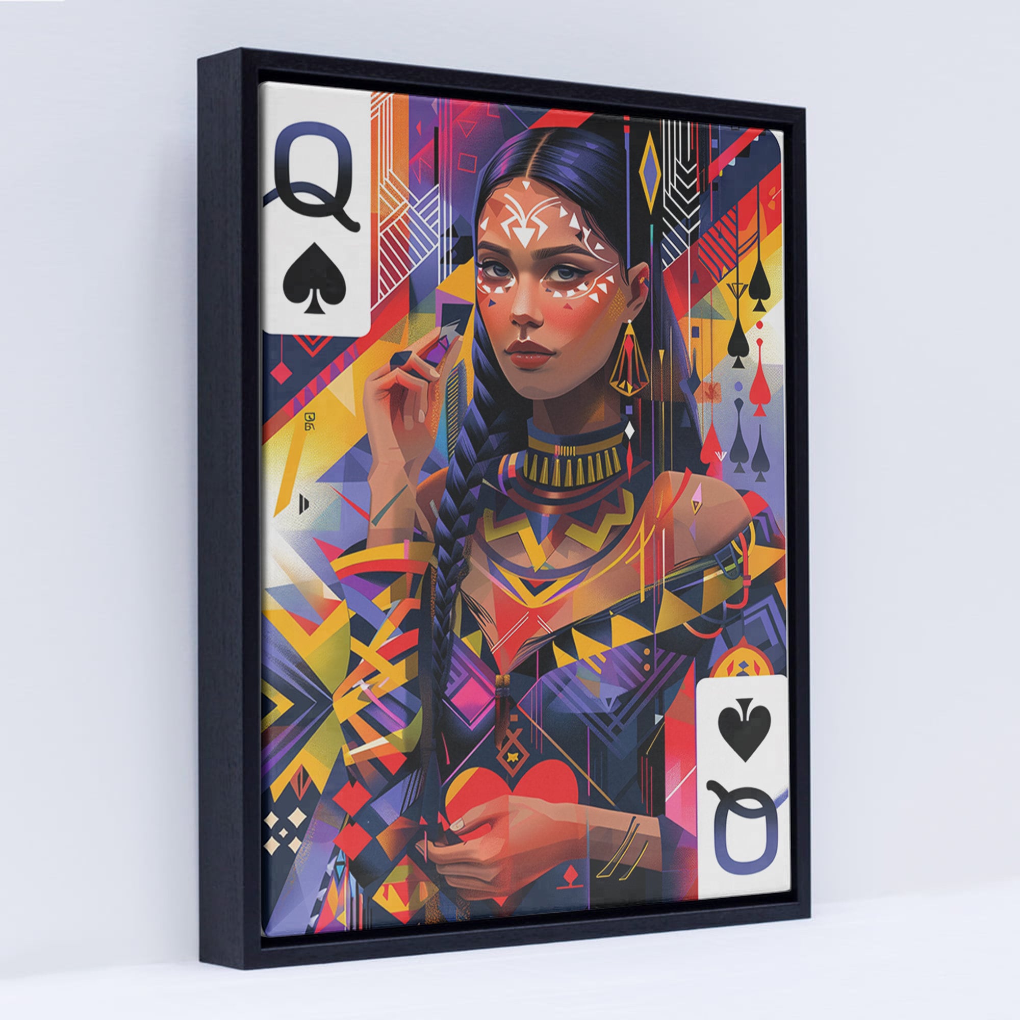 Queen of Spades Playing Card Funky Wall Art Poster Colorful Preppy ...