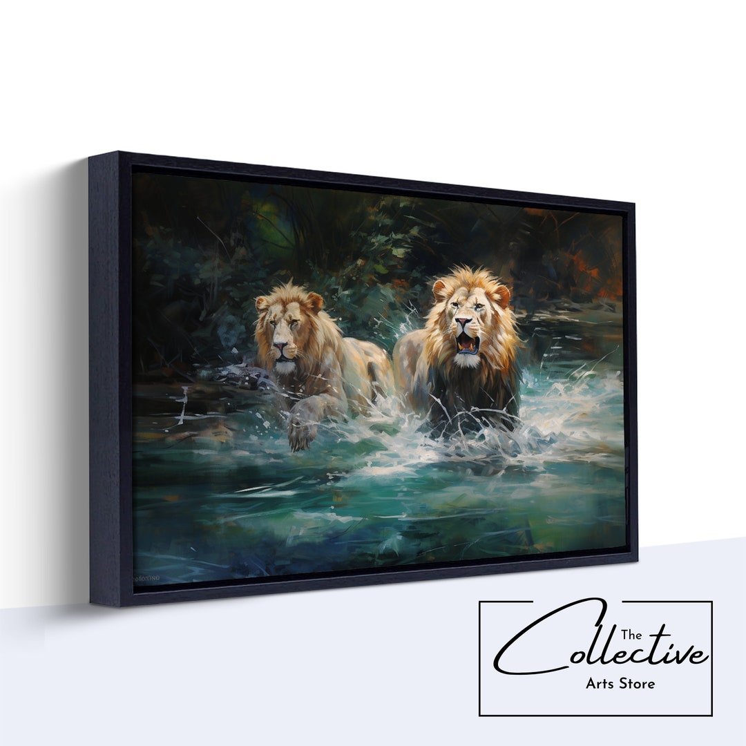 Lion Poster Lion Wall Art Jungle Fan Gift Wildlife Decor Art New Home ...