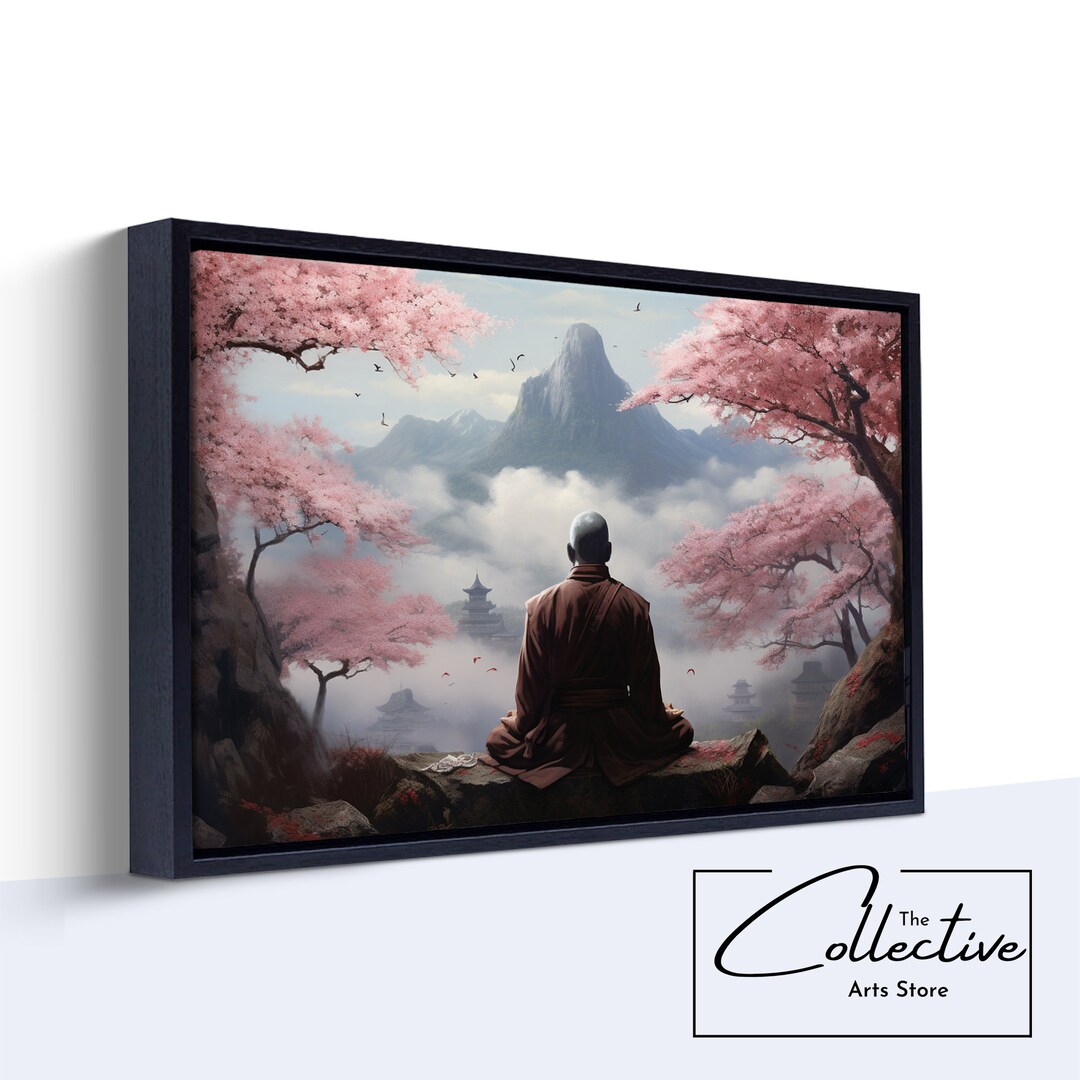 Blossom Tree Poster Meditation Wall Art Monk Portrait Poster Blossom ...