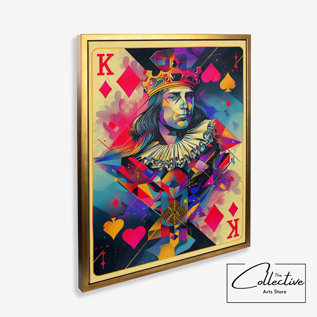 Playing Cards Poster Game Room Decor King of Diamonds Wall Art Print ...