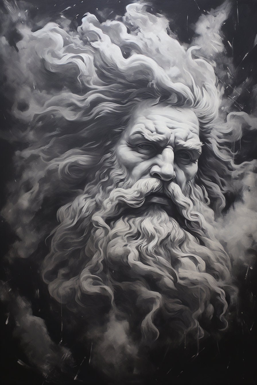 Zeus Greek God Art Poster Zeus Painting New Home Wall Piece - Etsy
