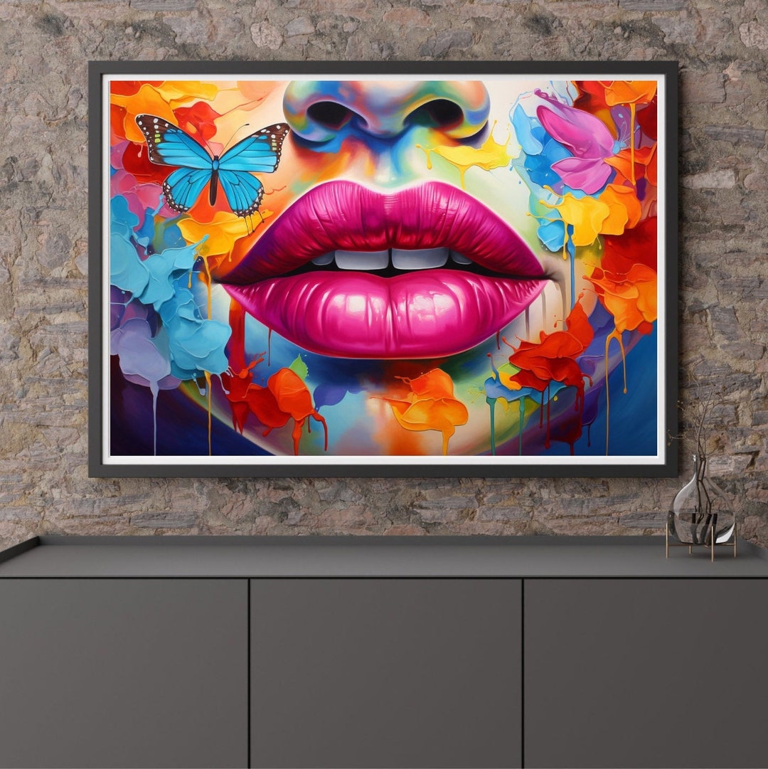 Pop Art Lips Poster Lips Wall Decor Colorful Lips Wall Art - Etsy