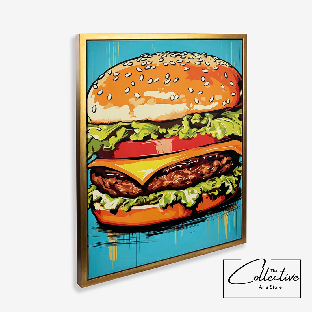 Fastfood Poster Burger Print Burger Framed Canvas Food Wall Decor ...
